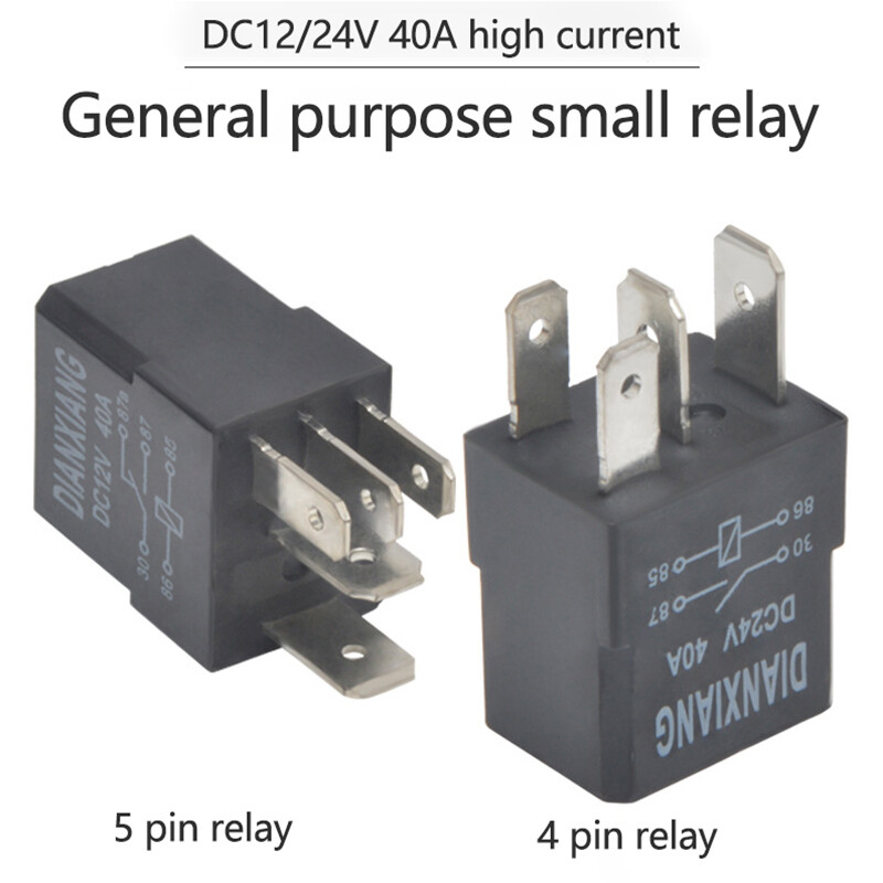 Automotive Relay 40A 12V/24V 4/5 Pin Small Waterproof Relay Lighting ...