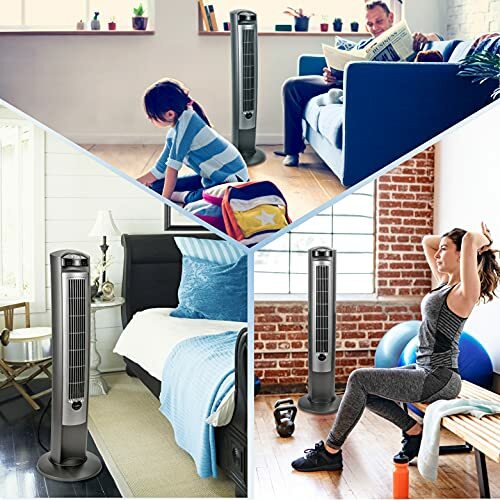 Lasko Portable Electric 42" Oscillating Tower Fan with Nighttime ...