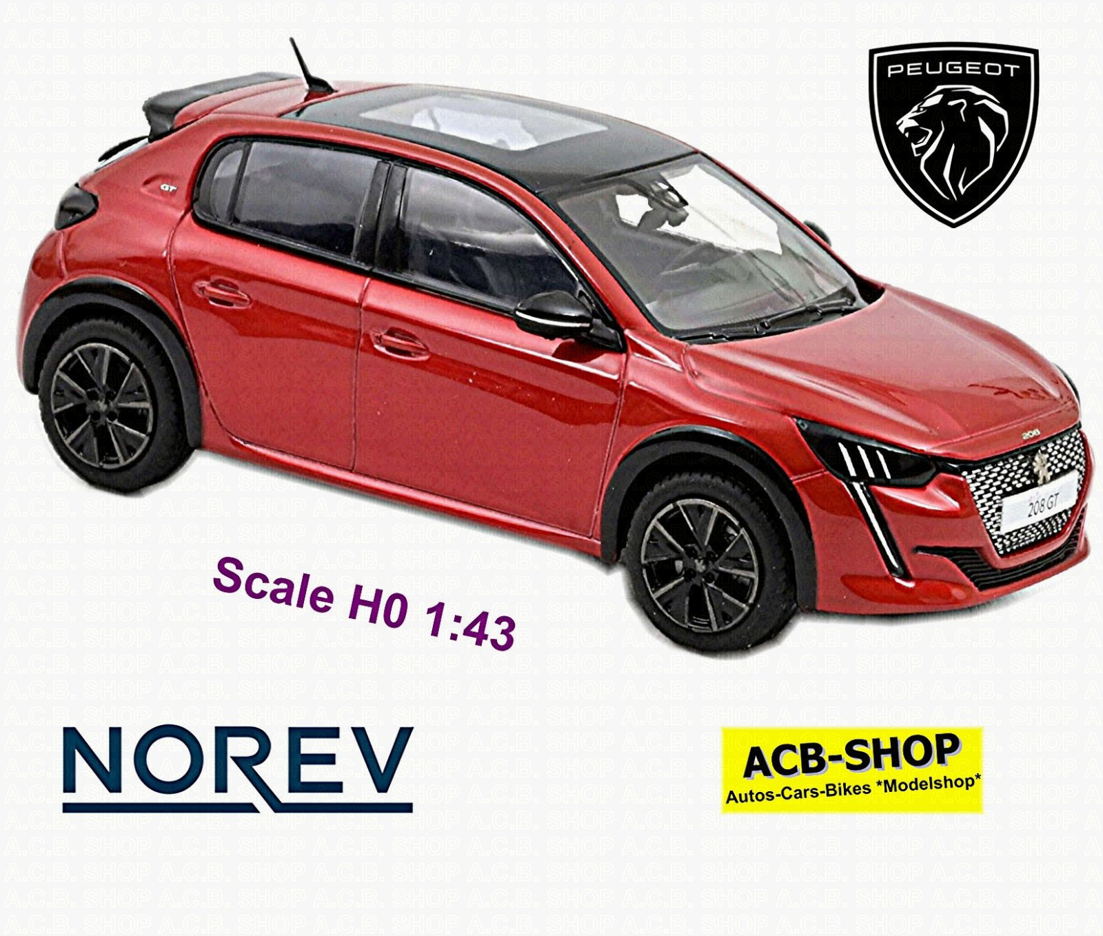 Peugeot 208 Gt Pack 2019-23 Elixir Red Metallic 1:43 Norev 472836 | eBay