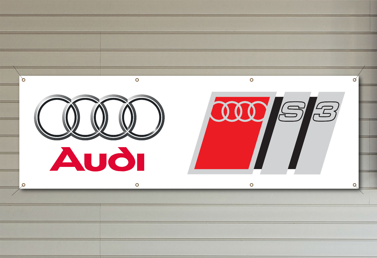 AUDI S3 LOGO BADGE Banner – PVC logo banner for your workshop garage or ...