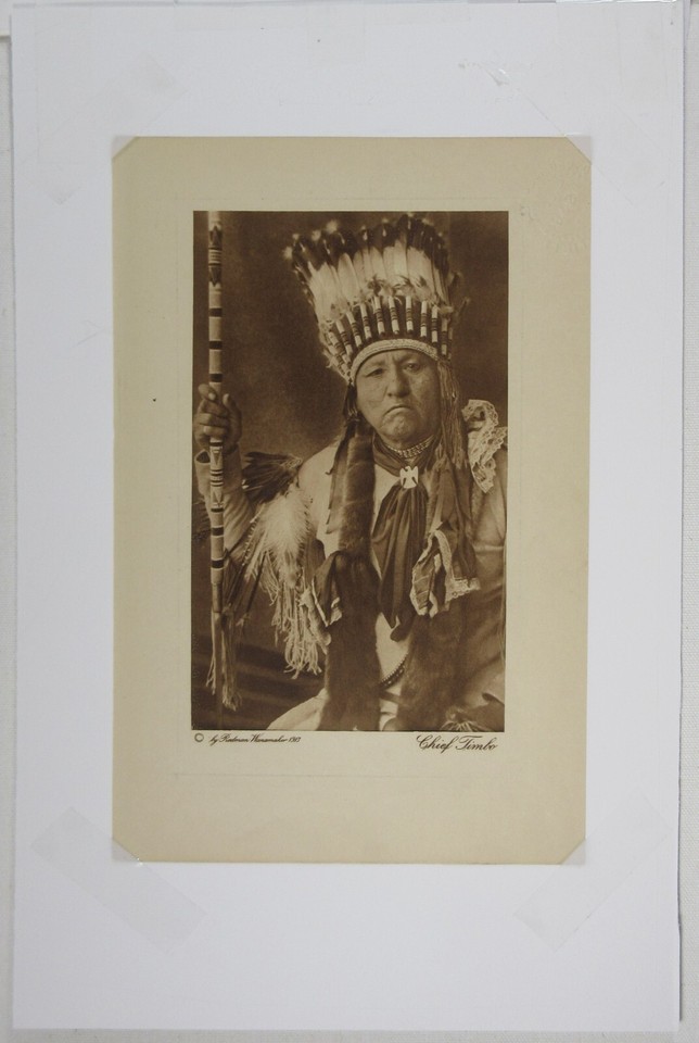 CHIEF TIMBO,COMANCHE. 9.75X6.5 PHOTOGRAVURE BY WANAMAKER IN 14X11 ...