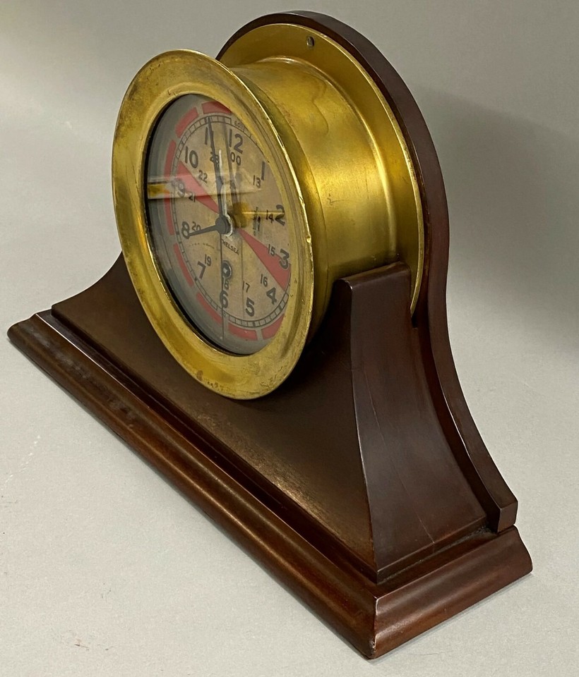 Chelsea Radio Room 8 Day Clock with Stand, Winding Key, & Morse Code ...