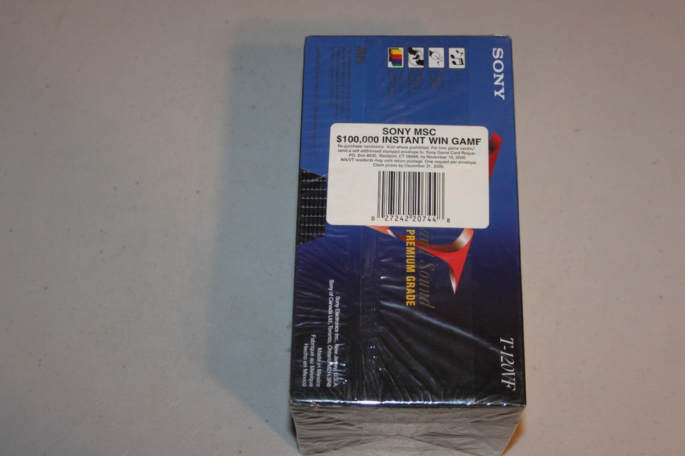 Sony 6HR Blank High Quality VHS Tapes 4 pack, NEW & SEALED,T-120VF ...