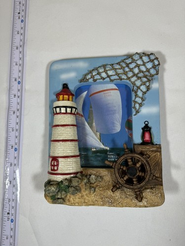 Decorative Nautical Beach Lighthouse Resin Picture Frame, 3.5 x 5 in ...