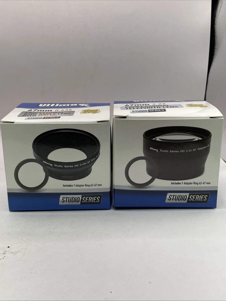 🌟 2× Ultimaxx 67mm Lens Kits – 0.43X Pro Wide Angle + Macro + 2.2X Pro ...