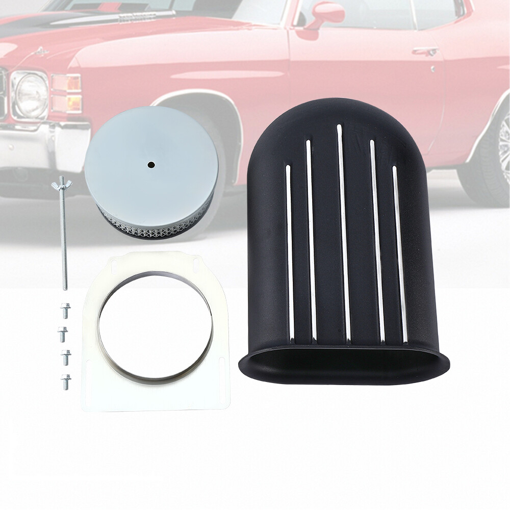 Hilborn 5 Finned Hood Scoop Air Cleaner Fits Single 4 Barrel Carb 5 1/8 ...