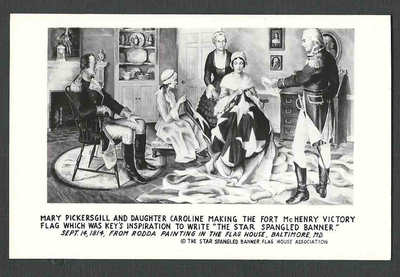 Ca 1937 RPPC BALTIMORE MD MARY PICKERSGILL & DAUGHTER CAROLINE MAKING ...