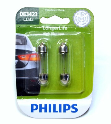 Philips LongerLife DE3423 5W Two Bulbs Two bulbs License Plate Tag ...