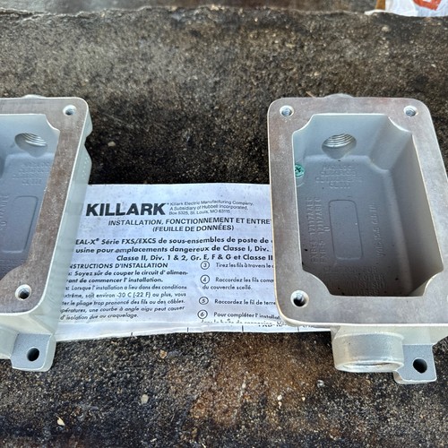 (2) Killark FXB-4, 3/4" Hub, 1-Gang, Aluminum, Control Station Splice ...