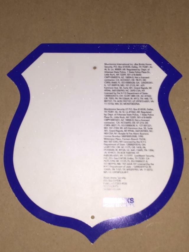 BRINKS REFLECTIVE Security Yard Sign with Stake + 4 2-Sided Decals ...