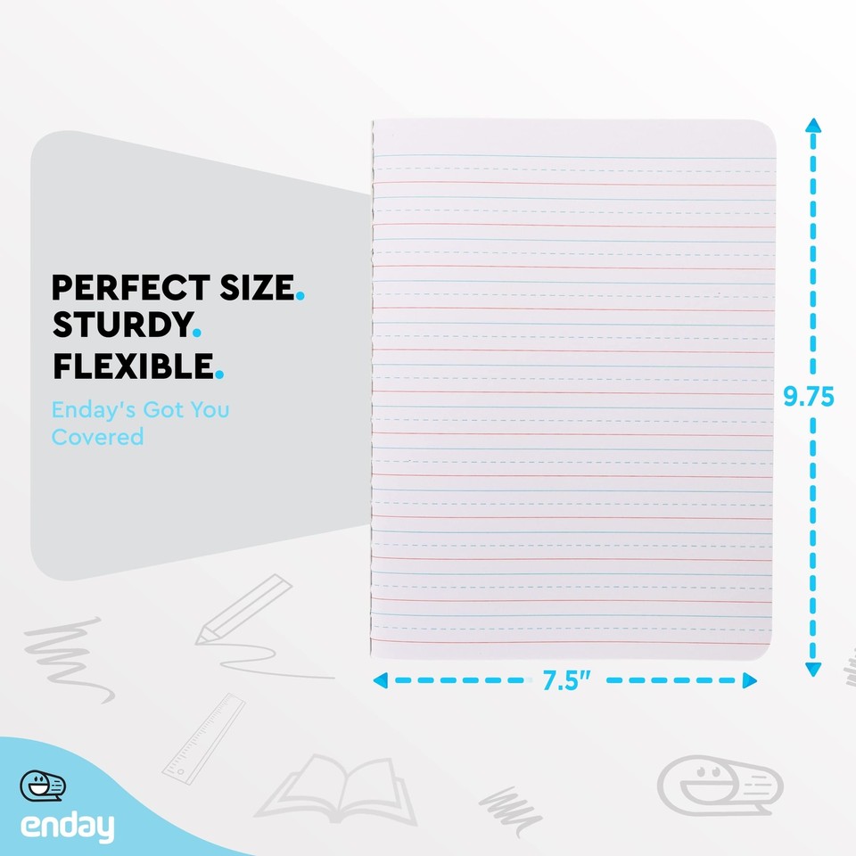 Enday Primary Composition Notebook K-2, Primary Ruled Composition Book ...