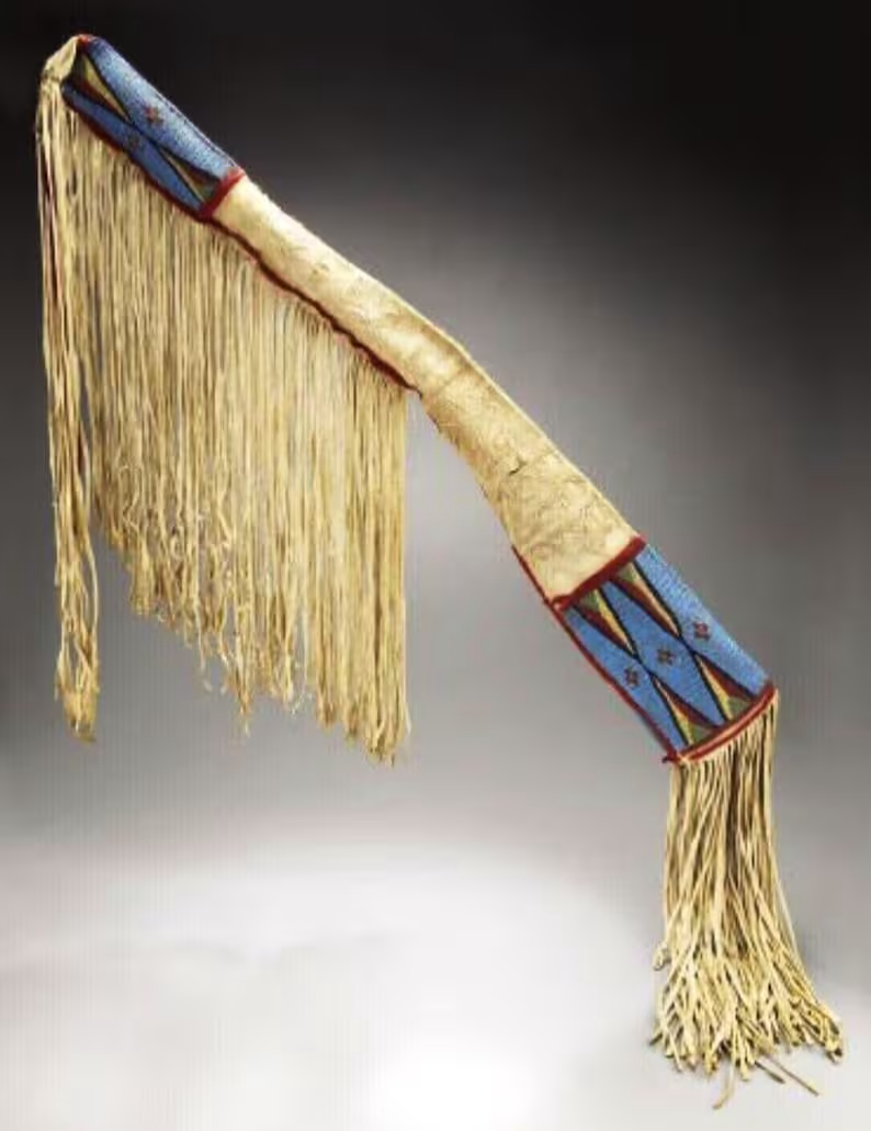 Native American Indian Beaded Rifle Scabbard Sioux Style Suede Leather ...