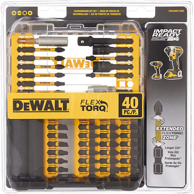 DEWALT Flextorq Impact Driver Bit Set, 40-Piece (DWA2NGFT40IR) | eBay ...