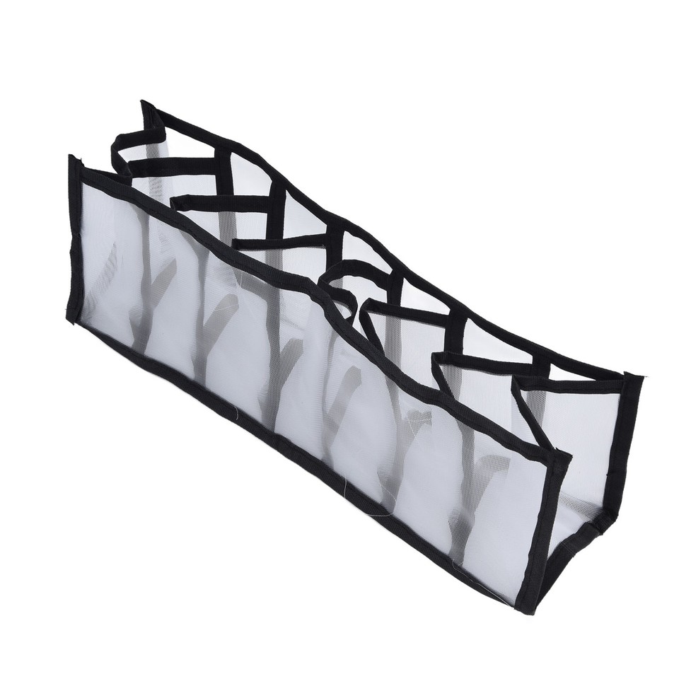 7 Cells Mesh Bras Storage Box Multi Purpose Foldable Drawer Divider For ...