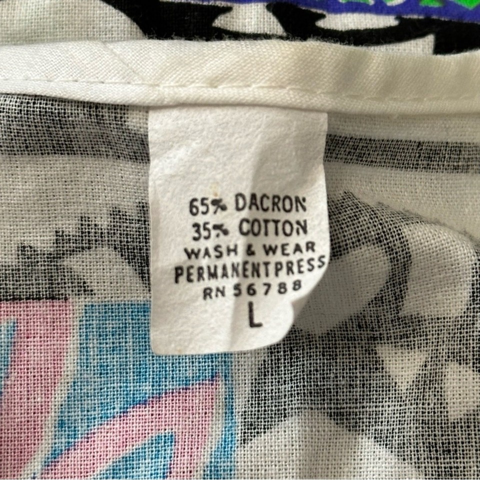 Vintage 60’s Women’s Size L White Abstract Mod Geo Print Snap Pocket ...