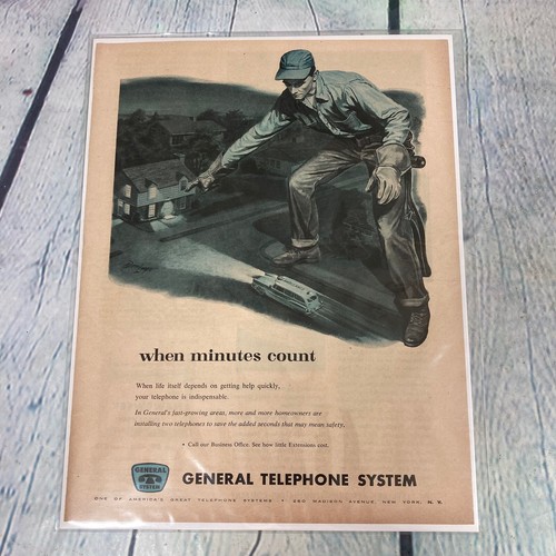 1956 General Telephone System Vintage Print Ad/Poster Promo Art ...