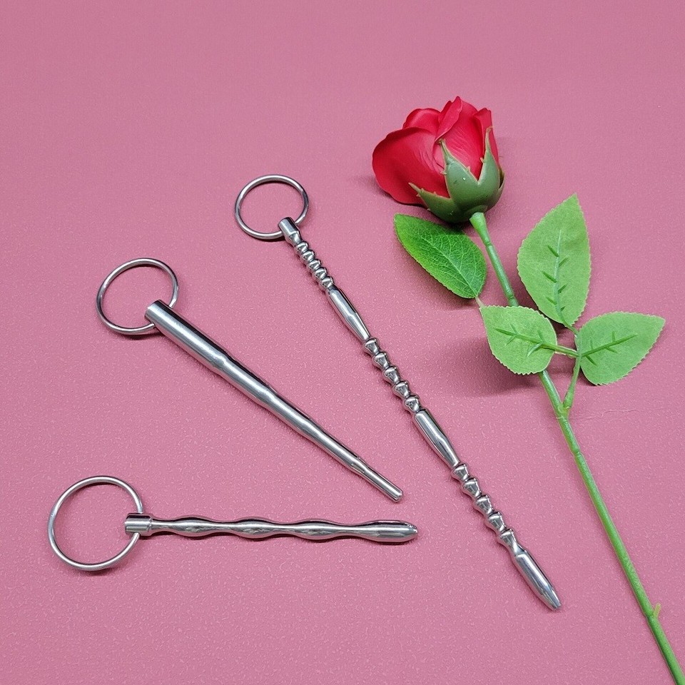 Men Stainless Steel 3 sizes Sounds Sounding Beads Insert Plug Sounds ...