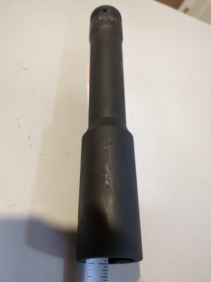 Nut Buster 1/2" Drive x 15/16" Nut, Extra Deep Impact Socket. 8'' long ...