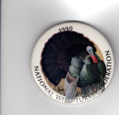 1990 NWTF NATIONAL WILD TURKEY FEDERATION PIN BADGE-MICHIGAN DEER BEAR ...
