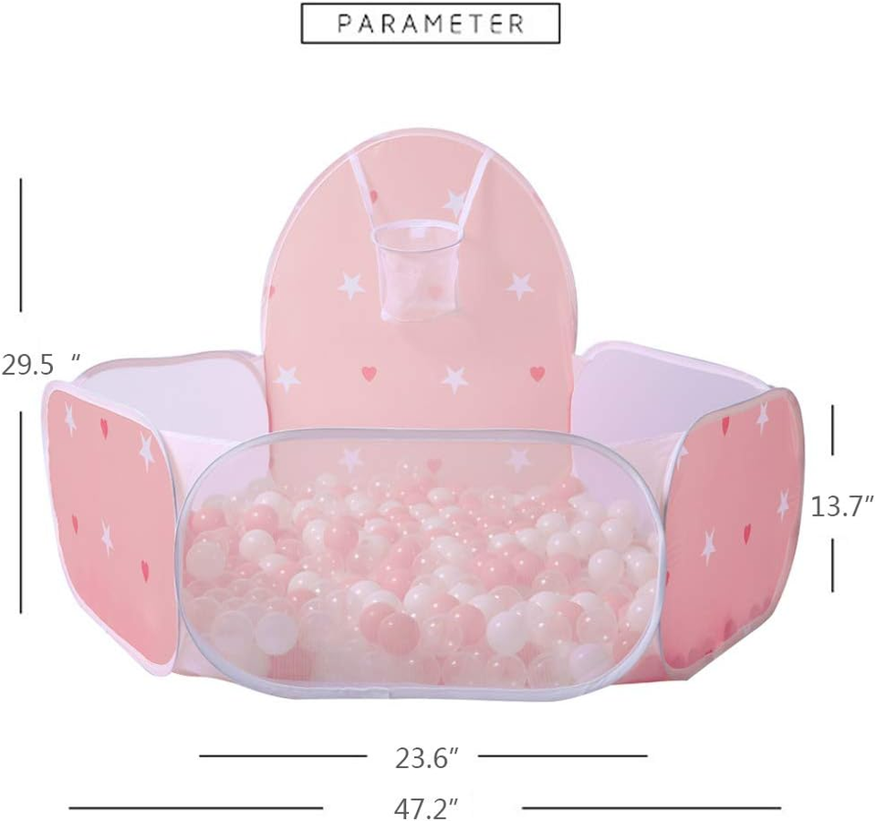 Ball Pool Pit Play Tent with Basketball Hoop for Kids Toddlers Outdoor ...