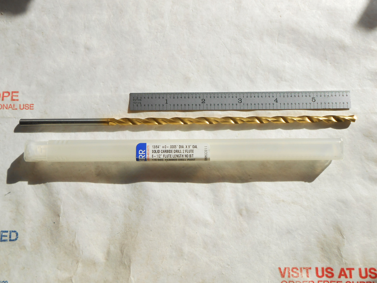 NEW GARR TOOL USA 13/64" DIA. X 6-1/2" FL X 9" OAL SOLID CARBIDE 30XD ...