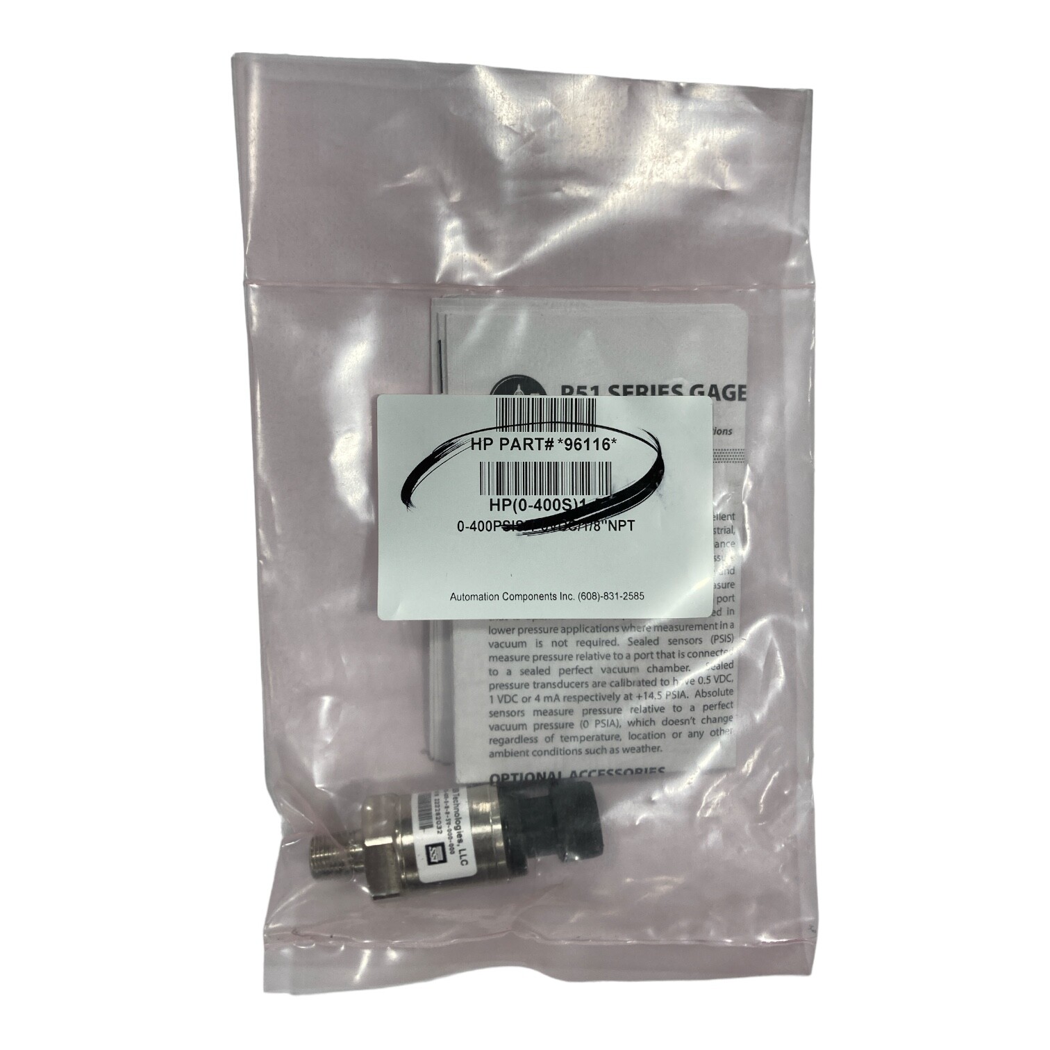 SSI Technologies Industrial Pressure Sensor P51-400-S-B-P-5V-000-000 ...