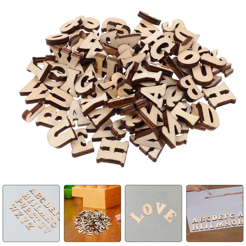 200Pcs Blank Wooden Letter Cutouts for DIY Crafts and Home Wall Decor ...