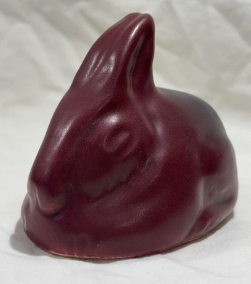 Vintage Van Briggle Pottery Solid Bunny Rabbit Mulberry Glaze Stamped ...
