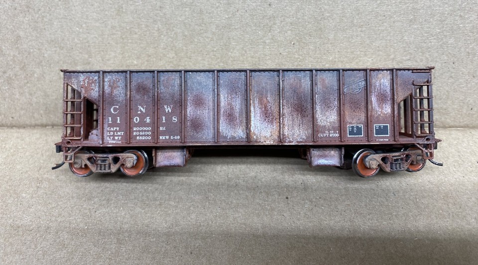 Ho Scale CNW Ballast Hopper Car w Ballast Load Custom Weathered V2 | eBay