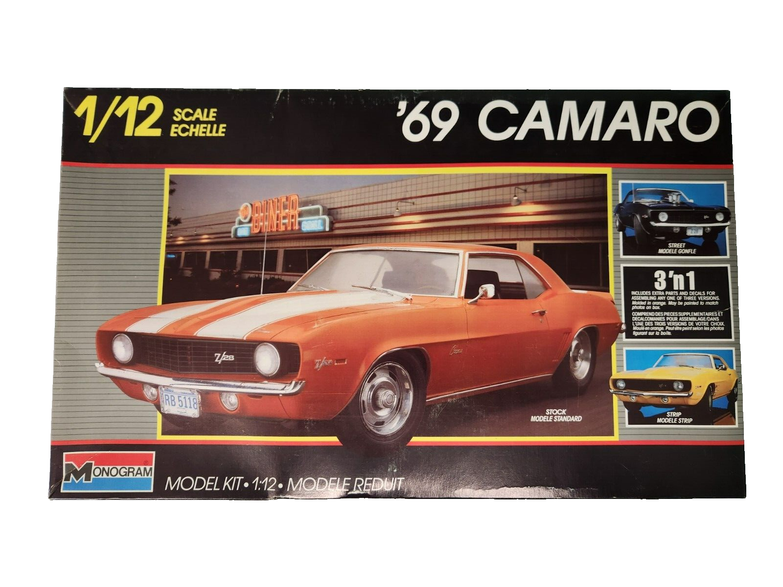Monogram 69 Chevy Camaro 1:12 Scale Model Kit - Orange (2802) for sale ...