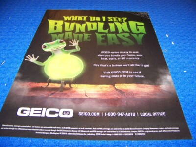 2021 GEICO GECKO INSURANCE "WHAT DO I SEE?.."..1-PAGE COLOR SALES AD ...