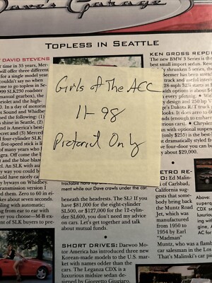 Playboy Pictorial Only November 1998, Girls of The ACC, VG/F Condition ...