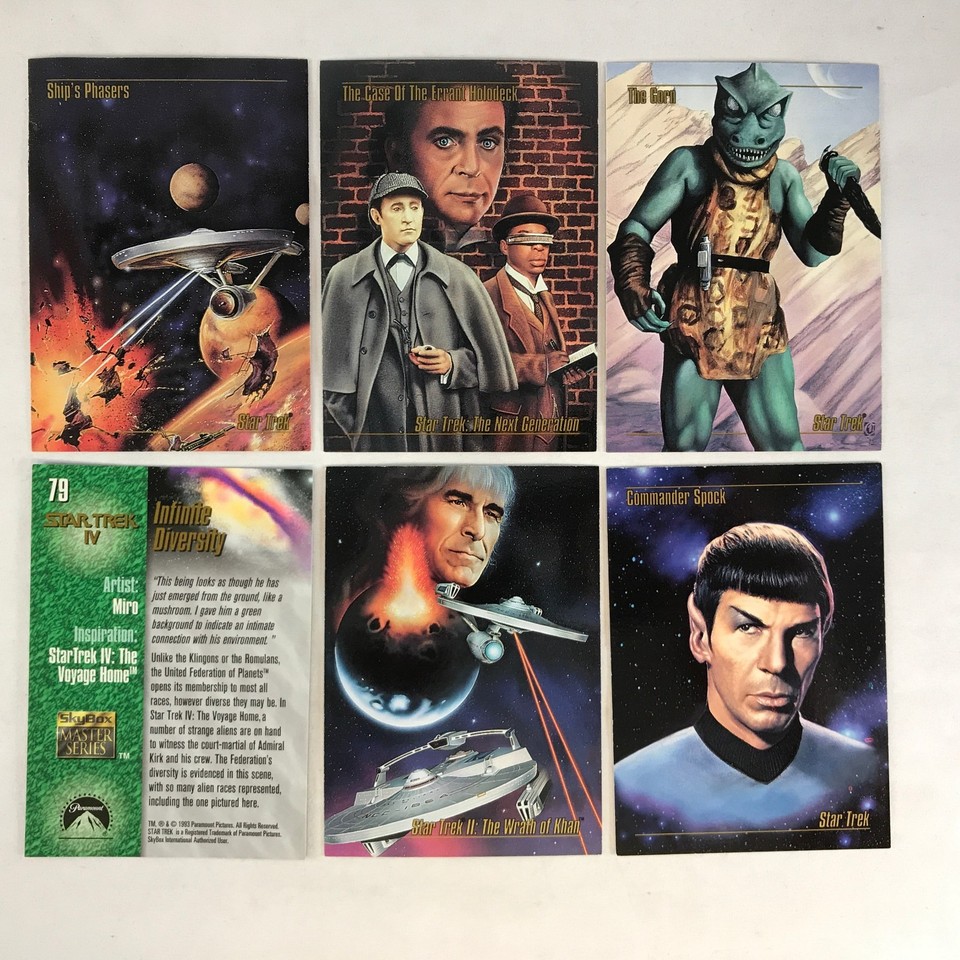 STAR TREK MASTER SERIES Set 1 (Skybox 1993) ALL-ART TRADING CARD SET w ...