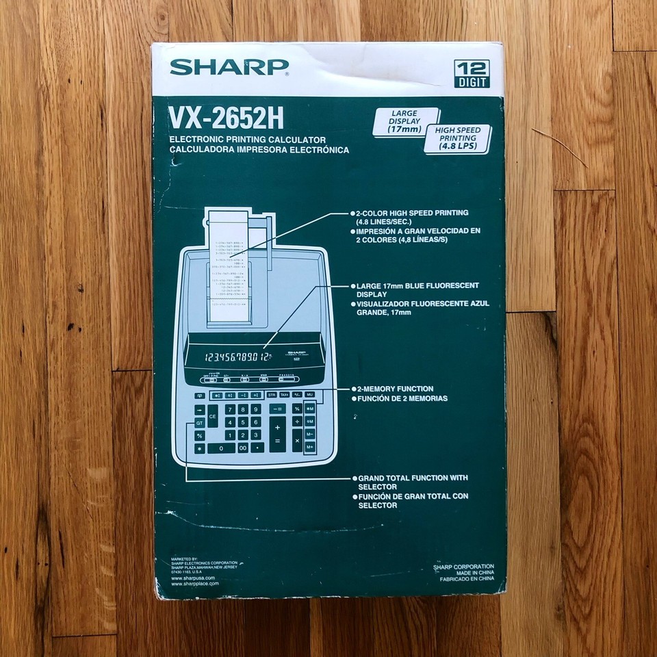 Sharp Compet VX-2652H Electronic Printer Desktop Calculator Large Keys ...