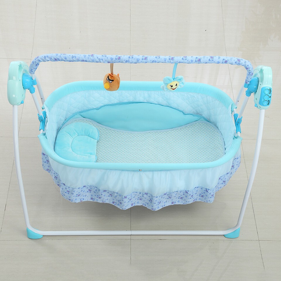 Electric Kid Baby Crib Cradle Infant Rocker Auto Swing Sleeper Bed Cot ...