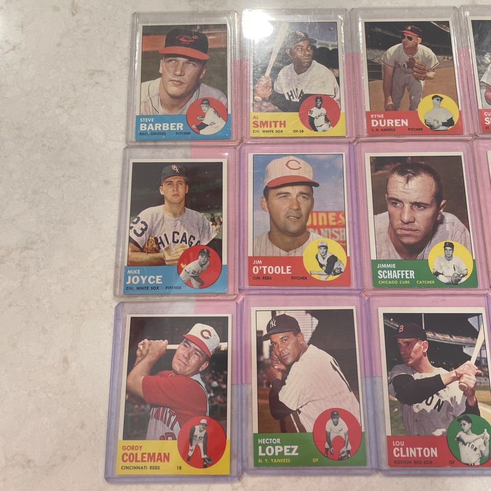1963 TOPPS Baseball Cards Lot of 15 Common Cards Mostly in Very Good ...