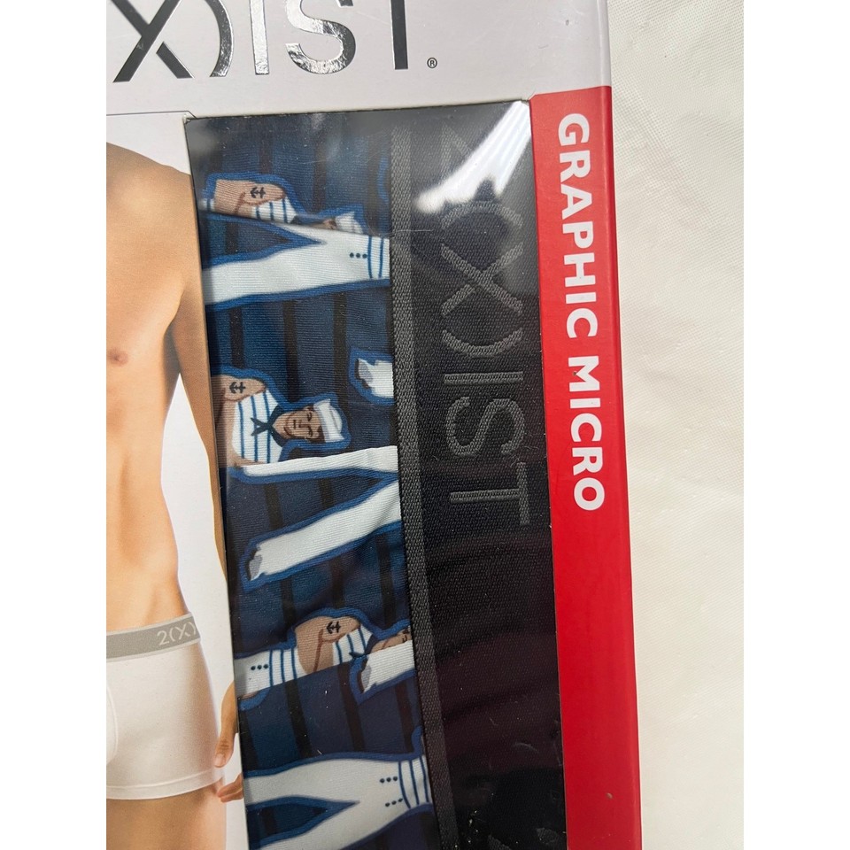2XIST No Show Trunks Underwear Mens Teal Sailor Print Graphic Micro Size S | eBay