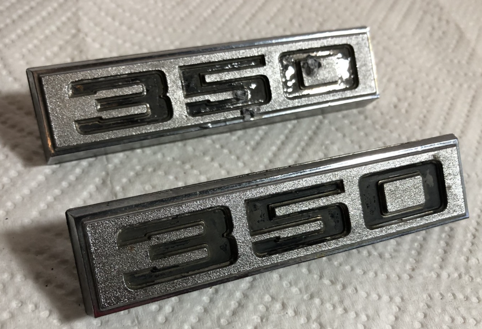 2 Vtg Chevrolet Chevy El Camino 350 Car Vehicle Fender Emblems Badges ...