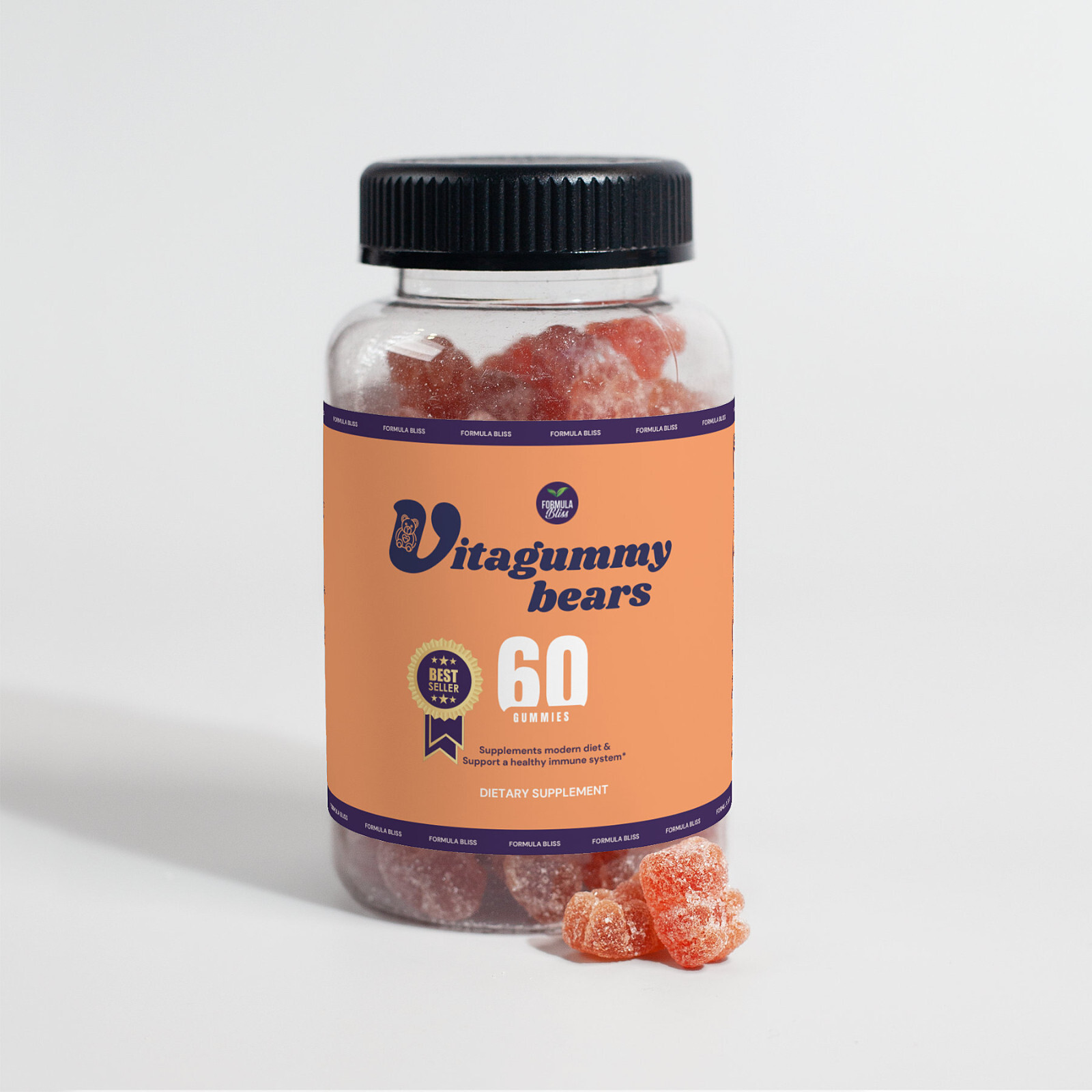 Vitagummy Bears (Adult), gummies with Vitamins A, C, D, B12, B6, Biotin ...