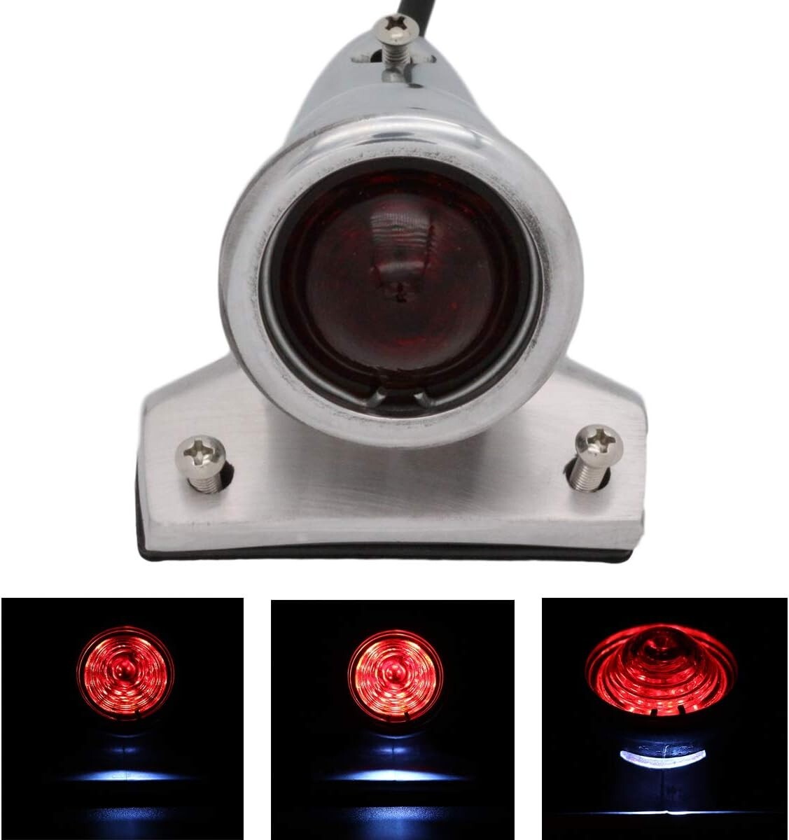 Vintage Motorcycle Tail Light Brake Stop Rear Lamp Universal For Harley ...