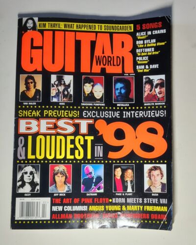 Guitar World Magazine February 1998 Eddie Van Halen Kiss Marilyn Manson ...