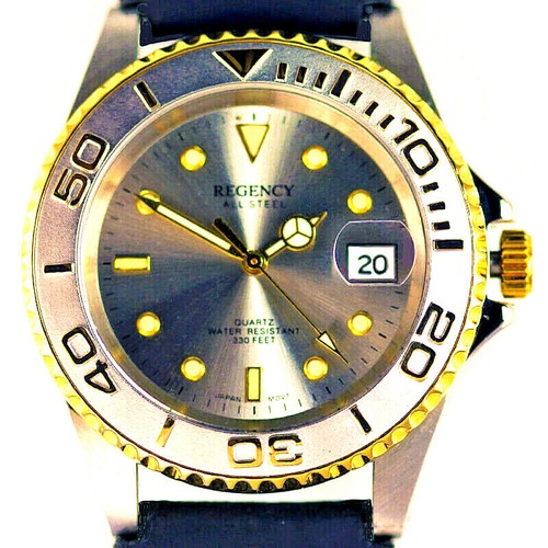 Regency Water Resistant Date Luxury Sport Watch, Padded Stitched Rubber ...