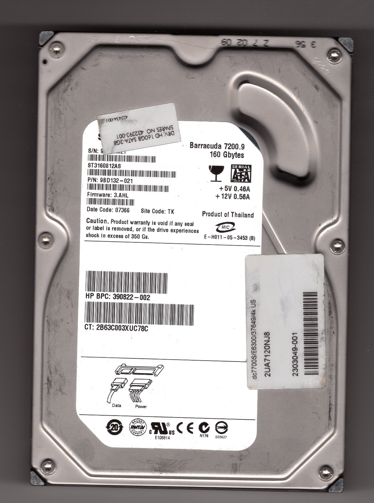Seagate Barracuda 160GB Internal 3.5" SATA Desktop Hard Drive Model ...