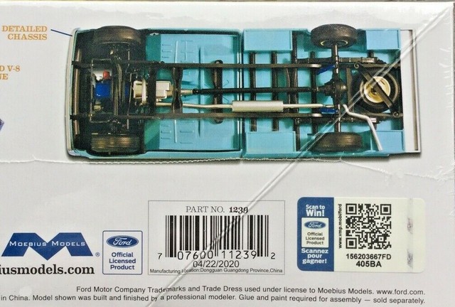 Moebius Models 1967 Ford Service Bed Pickup 1/25 Scale Model Kit - 1239 ...