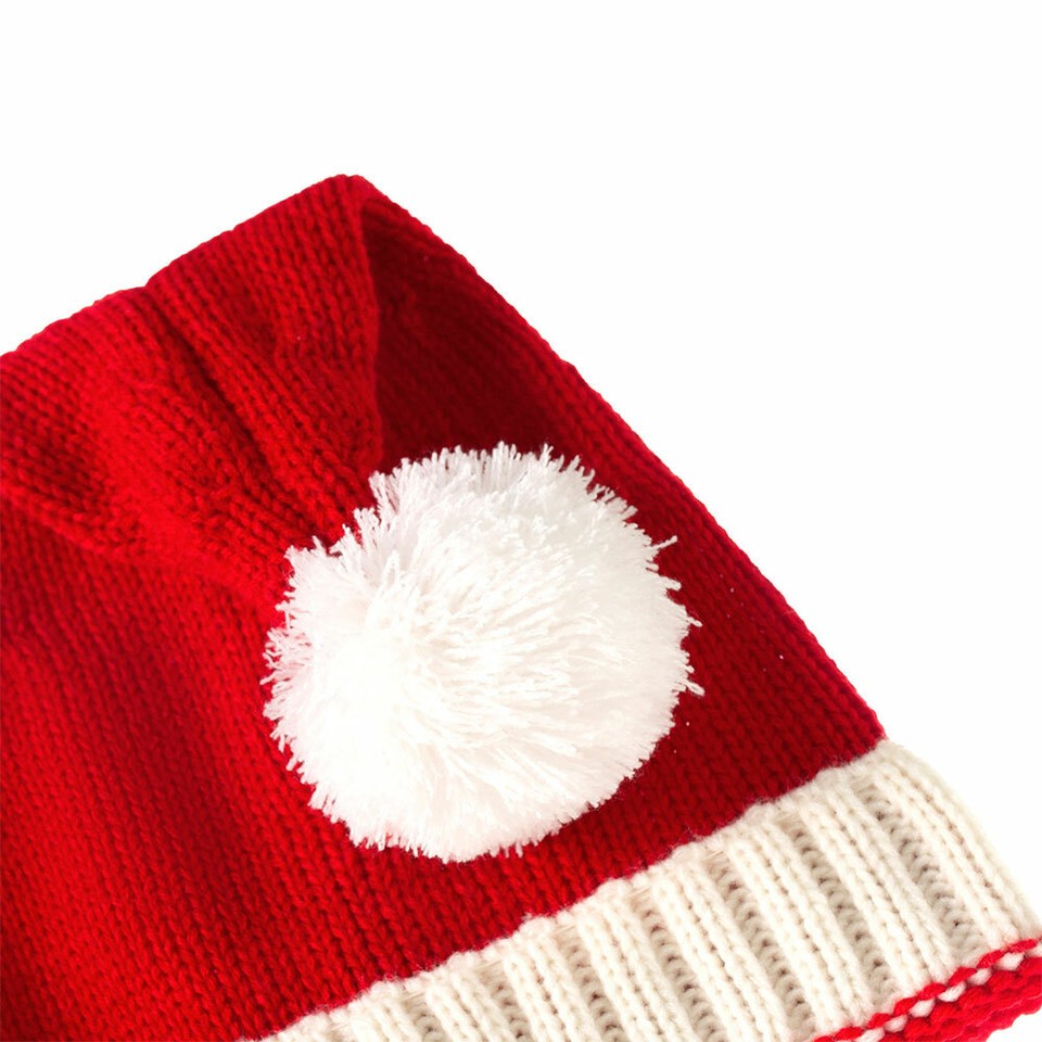 Knitted Santa Hat Unisex Baby Adult Fancy Dress Winter Costume Hat ...