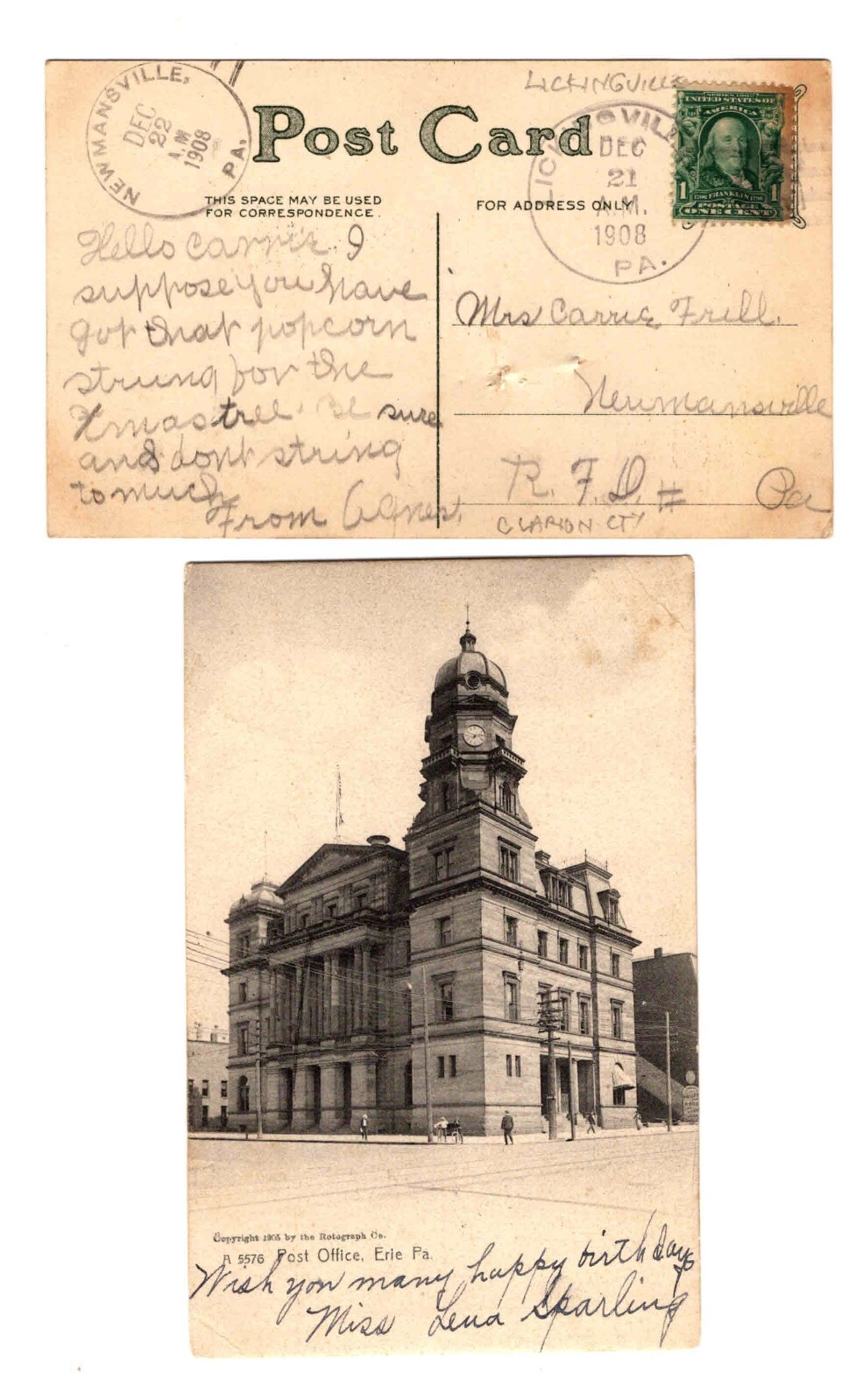 Pennsylvania-Small Town Postmarks On 10 Post Cards 1905-1918 | eBay