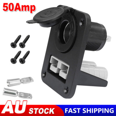 50Amp Anderson Plug Flush Mount Panel Bracket 12V Cigarette Socket for ...