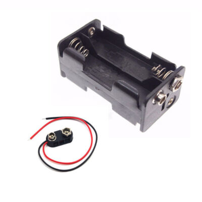 4 x AA Press Studs Battery Holder Box Case w/ 9V PP3 Snap On Clip ...