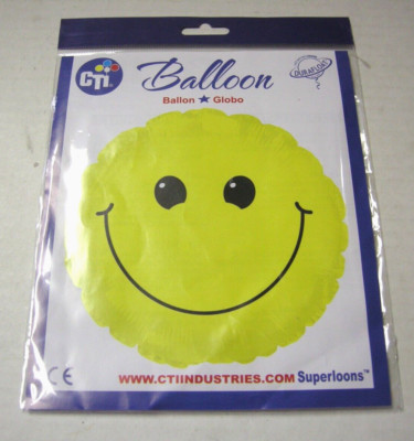 Smiley Face Sunshine Foil Balloon by CTI Industries, 17", Yellow, Brand ...