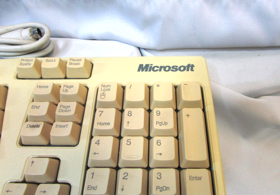 Vintage Microsoft Natural Keyboard PS/2 Ergonomic Split Beige X03-51764 ...